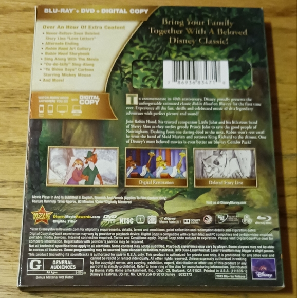 Disney | Media | Walt Disneys Robin Hood 4th Anniversary Edition On ...